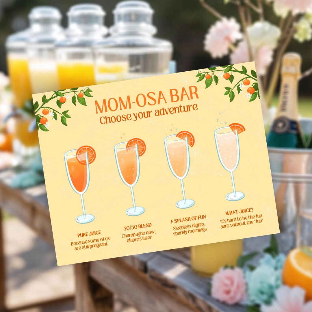 Momosa Bar Sign | Momosa Ratio Sign | Baby Shower Printable Sign ...