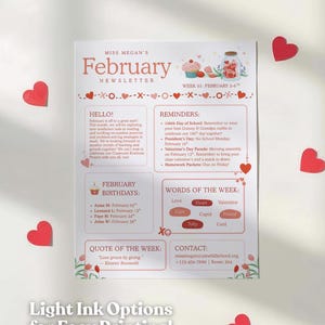 Classroom February Monthly Newsletter Canva Template | Editable Teacher ...