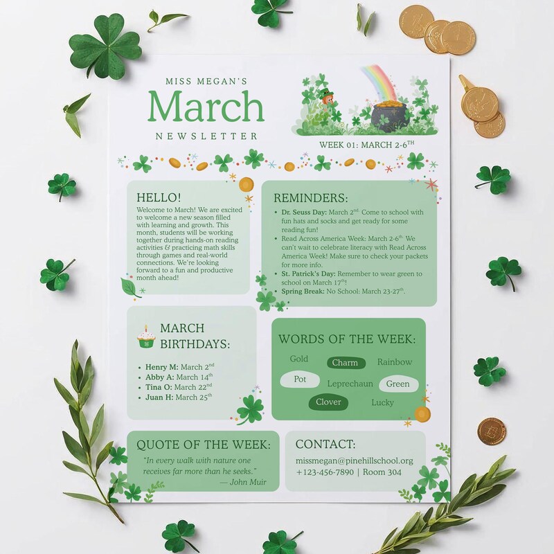 March Daycare Newsletters - Etsy