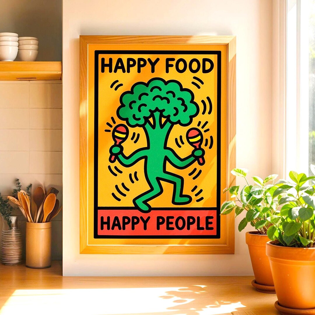 Dancing Broccoli Print, Fun Kitchen Wall Art (digital Download) - Etsy