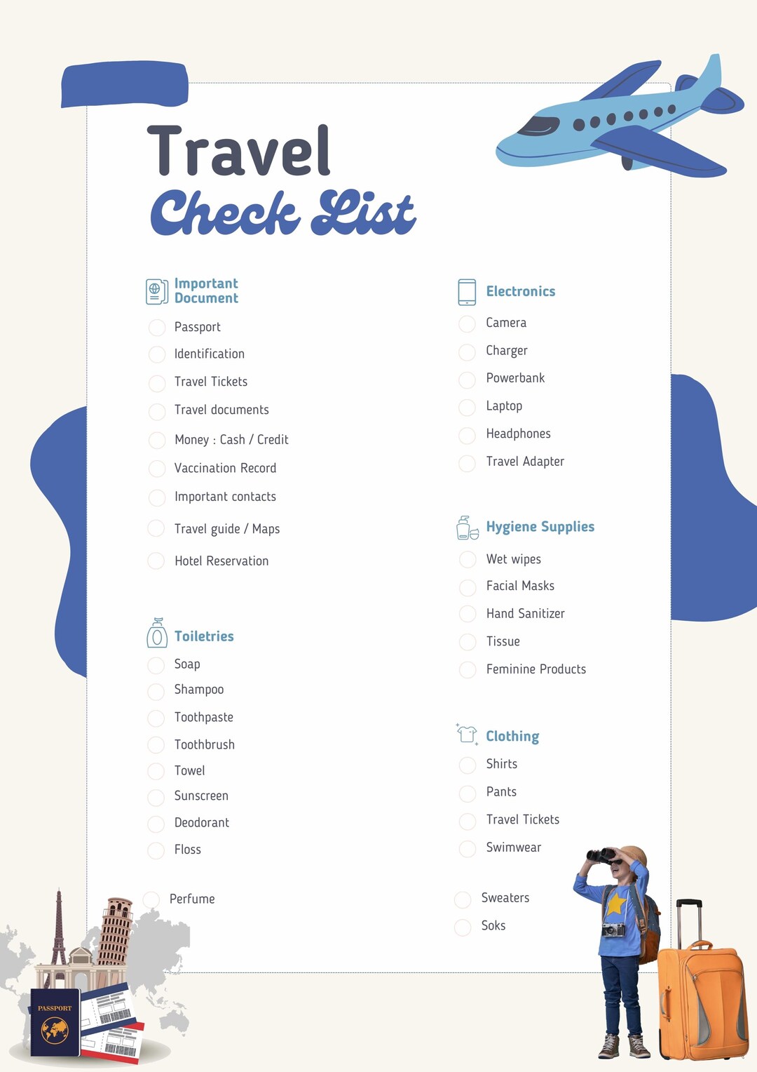 Ultimate Travel Packing List Printable | Vacation Checklist for Women ...