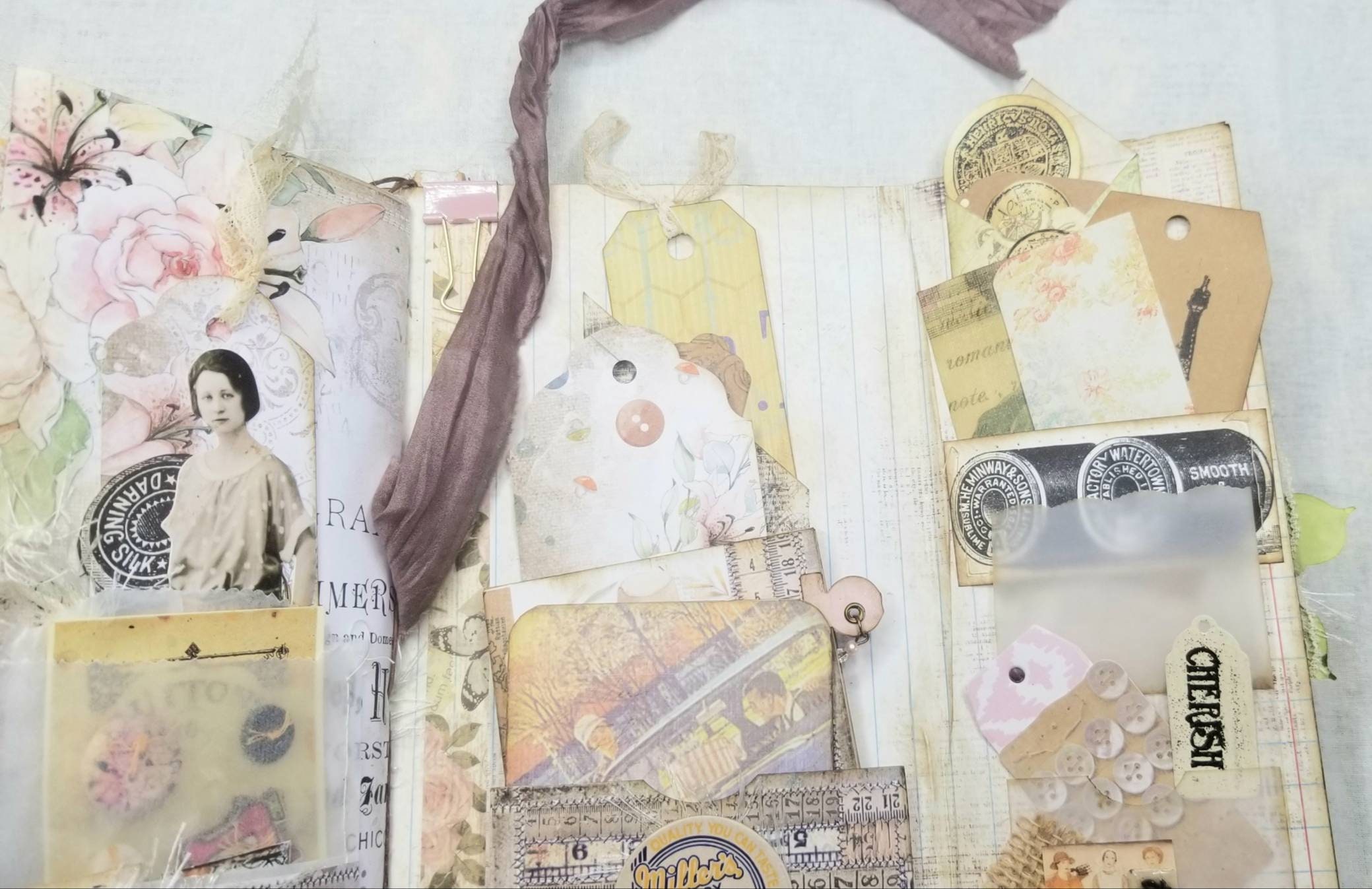 Trifold Sewing Themed Portfolio Full Journal Inside - Etsy