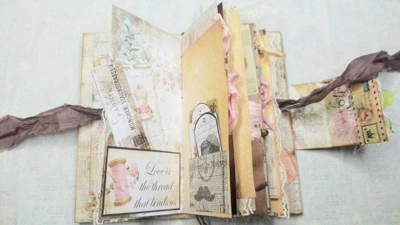 Trifold Sewing Themed Portfolio Full Journal Inside - Etsy