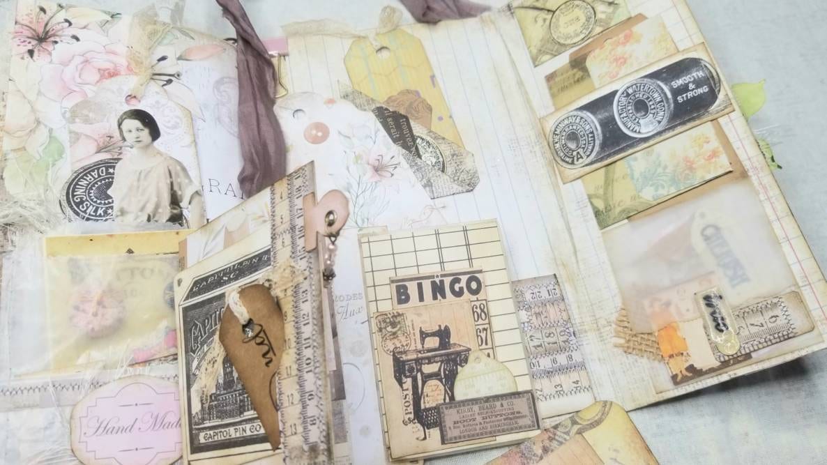 Trifold Sewing Themed Portfolio Full Journal Inside - Etsy