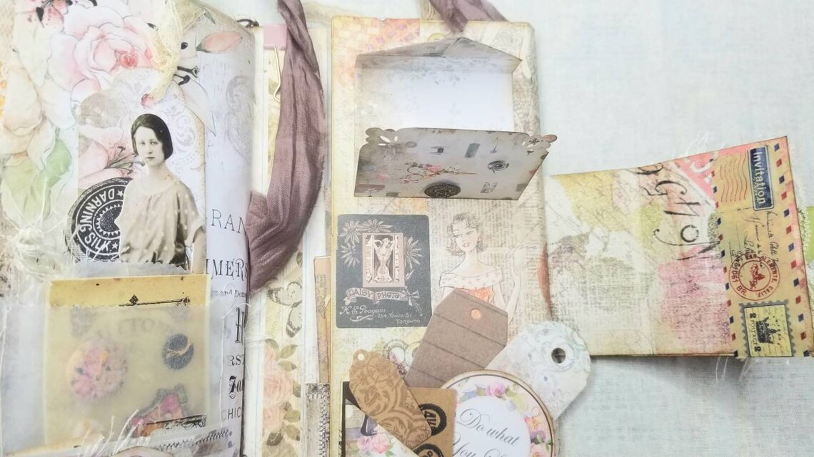 Trifold Sewing Themed Portfolio Full Journal Inside - Etsy