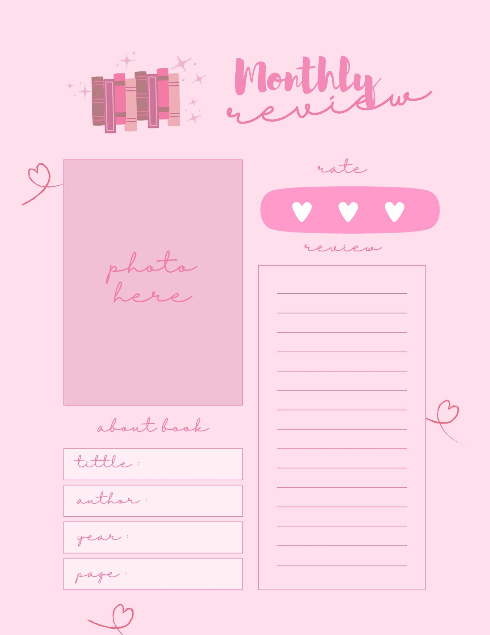 Pretty in Pink – My Planner - Editable and Printable Girlie Planner ...