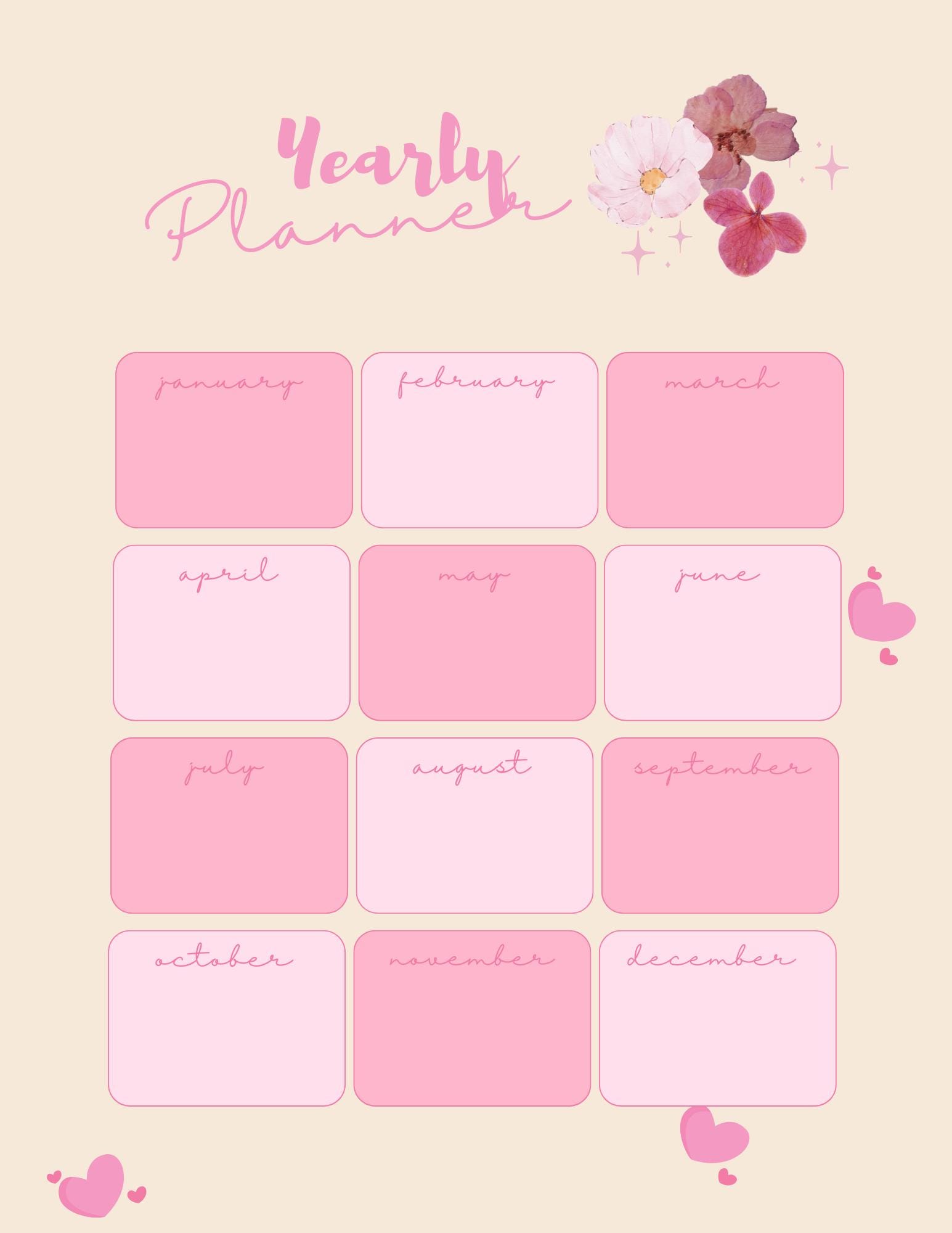 Pretty in Pink – My Planner - Editable and Printable Girlie Planner ...