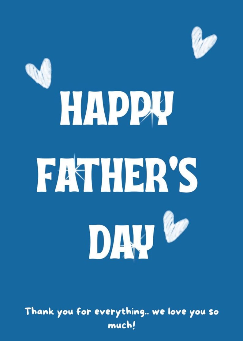 Father's Day Card Template – Printable & Editable | Instant Download - Etsy