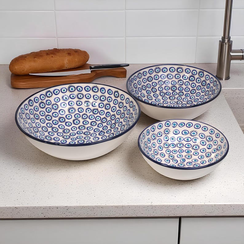 Ceramic Serving Bowl, Decorative Turkish Ceramic Bowl, Salad Bowl ...
