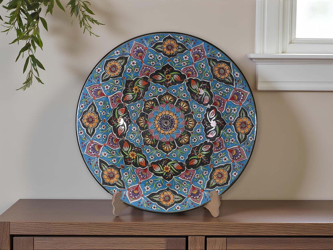Ceramic Decorative Plate, Ceramic Plate, Celestial Bloom Mandala Plate ...
