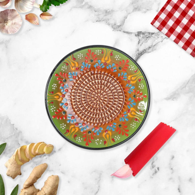 Ceramic Garlic Grater Plate, 5" Ceramic Grater, Handmade Ginger Grater ...