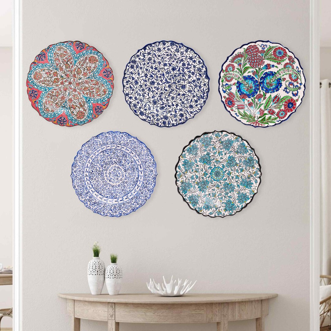 Florals Theme Decorative Plate, Wall Hanging Plate, Handmade Floral ...