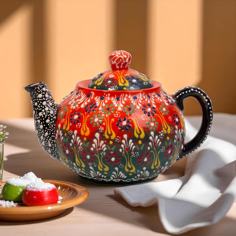 Ceramic Turkish Teapot, Handmade Teapot With Lids, Turkish Tea Pots Set ...