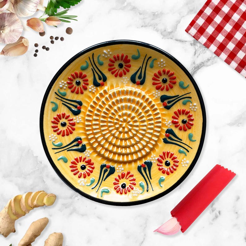 Ceramic Garlic Grater Plate, 5" Ceramic Grater, Handmade Ginger Grater ...