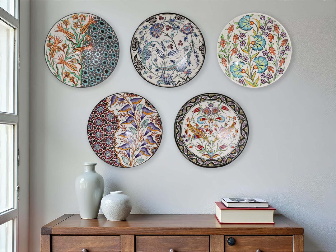 Ceramic Decorative Plate, Ceramic Plate Wall Display, Floral Pattern ...
