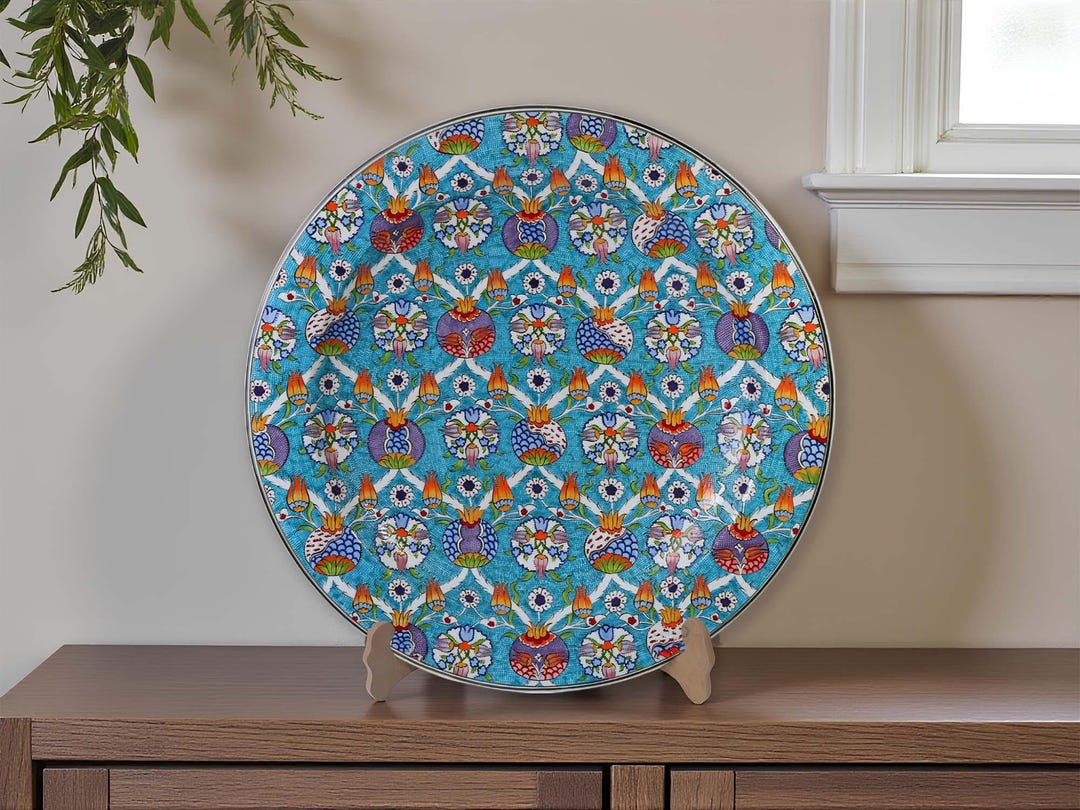 Ceramic Decorative Plate, Ceramic Plate, Azure Pomegranate Plate, Large ...