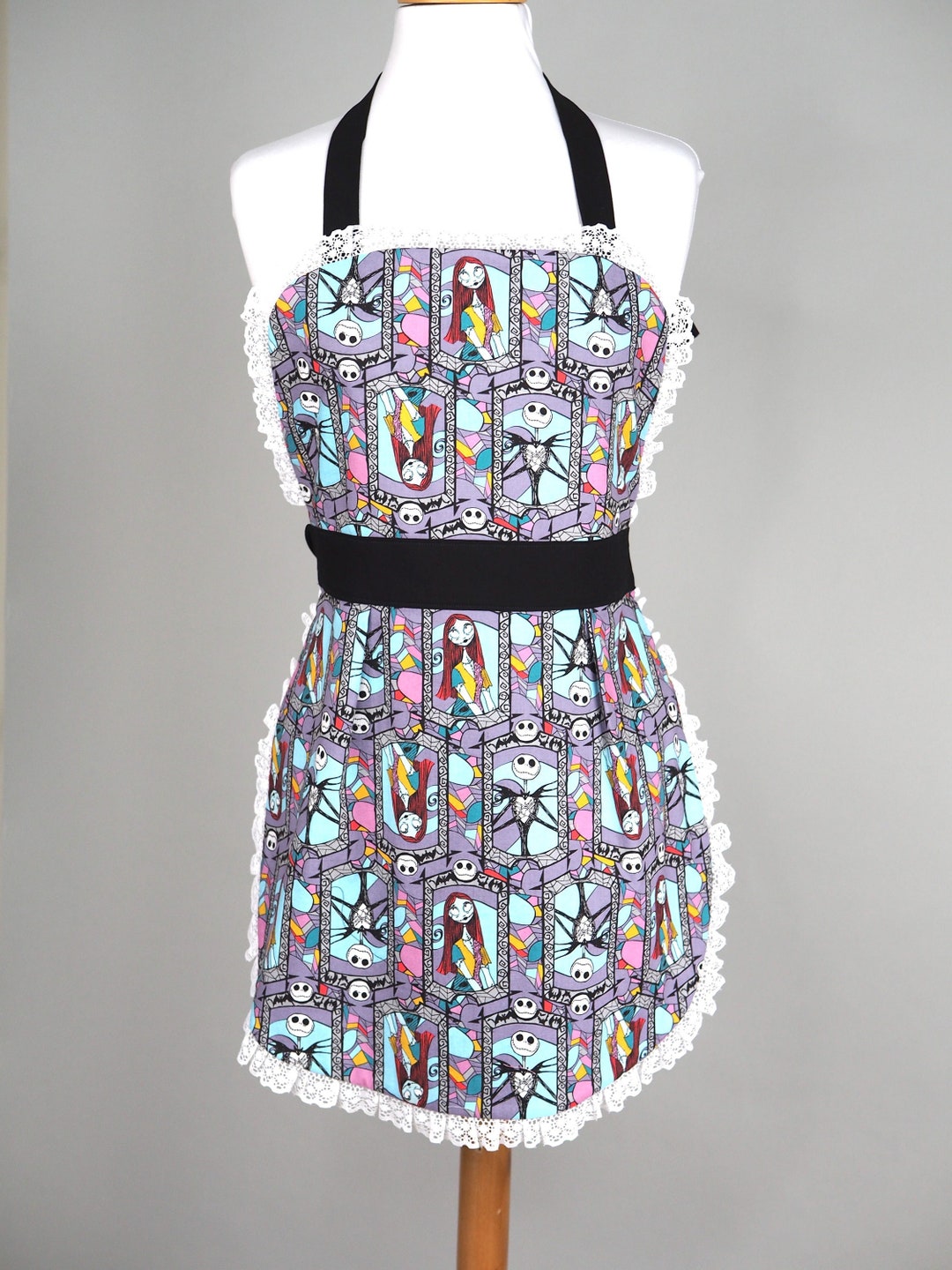 Jack & Sally Ruffle Apron White Lace Ruffle Apron Gift for - Etsy