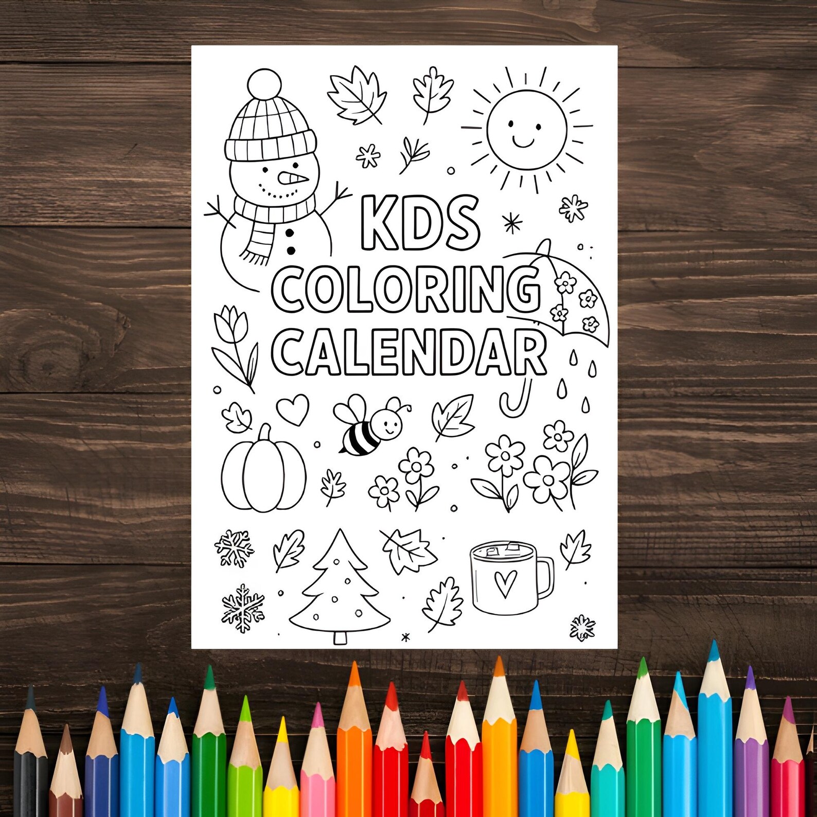 Kids Coloring Calendar 2025 • Printable Monthly Calendar for Children ...