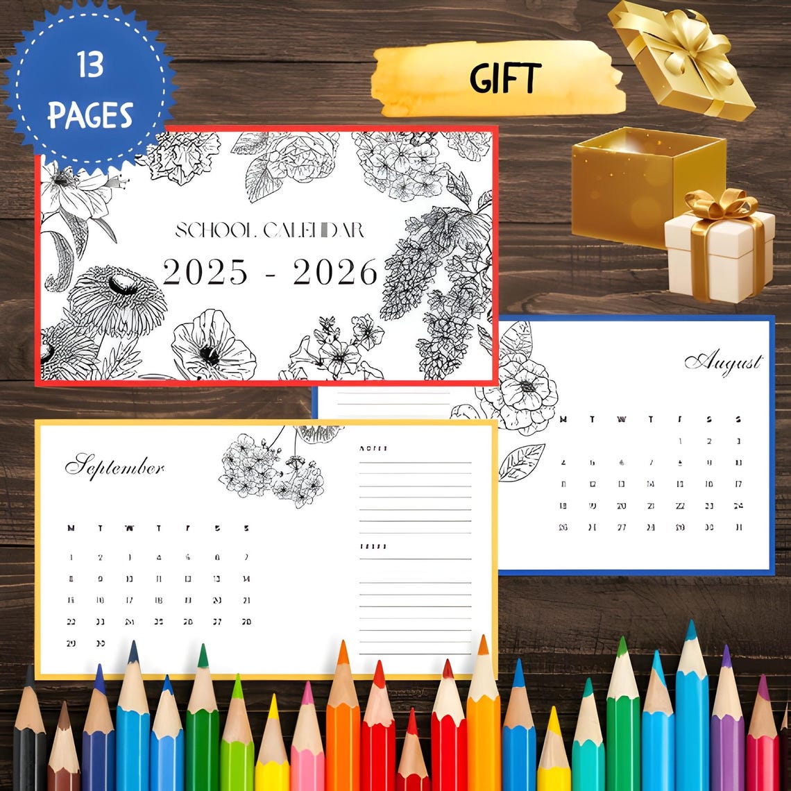 Kids Coloring Calendar 2025 • Printable Monthly Calendar for Children ...