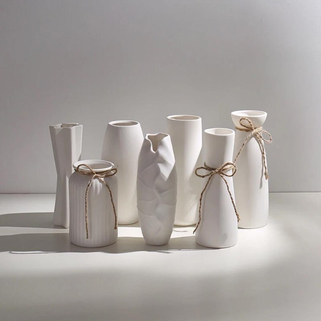 White Ceramic Table Vase - European Style Home Decor - Etsy