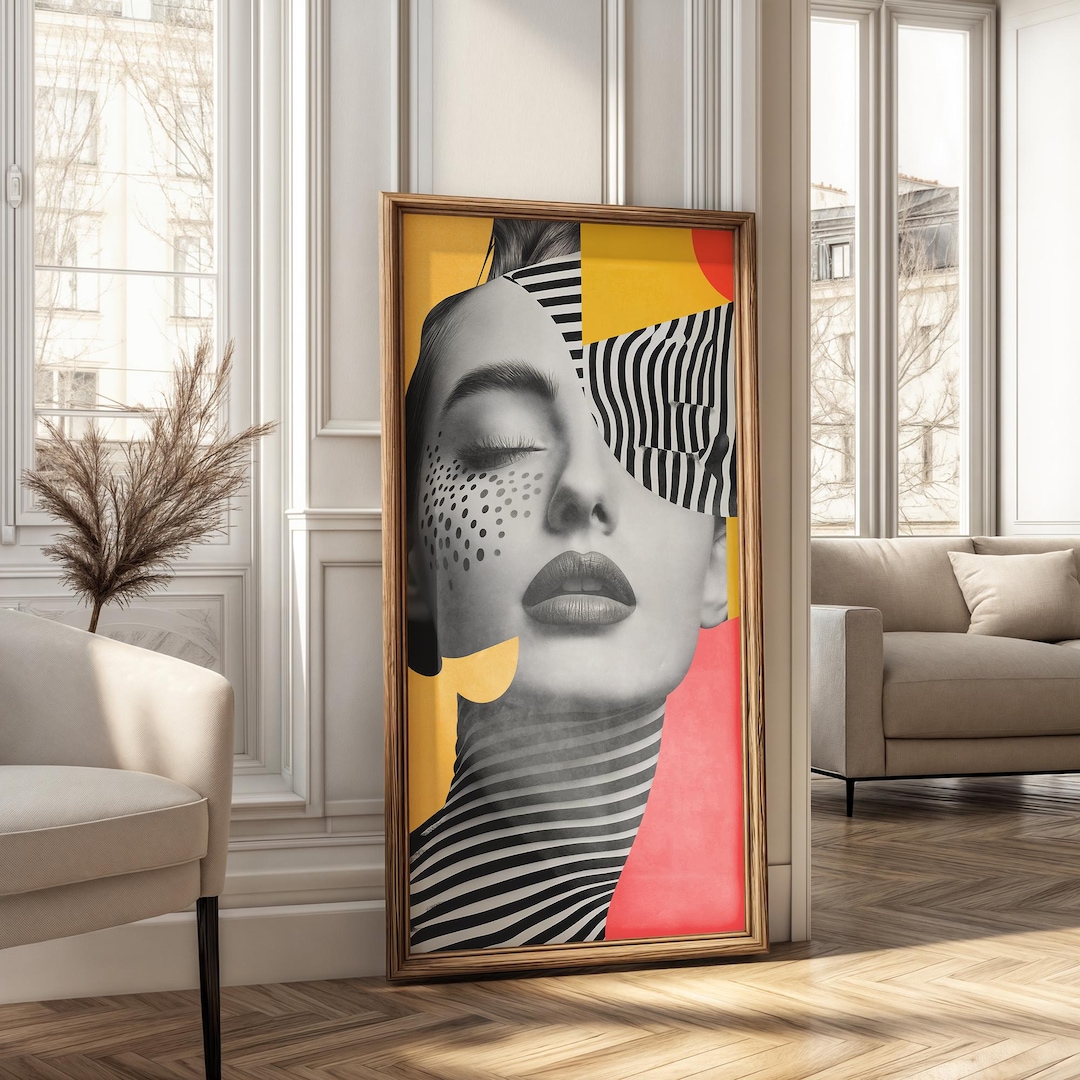 Modern Abstract Portrait Wall Art Set – 6 Digital Prints, Bold Colorful ...