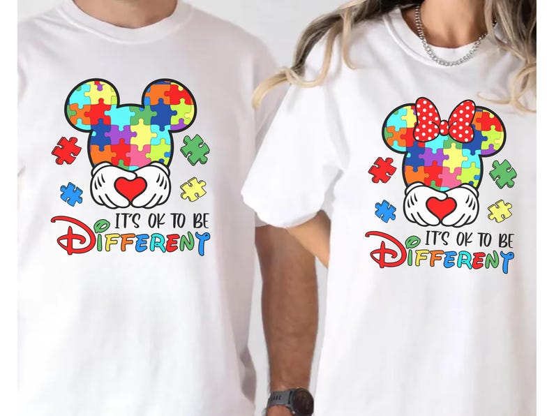 Mickey Minnie Autism Awareness Shirt, It's Okay to Be Different Shirt ...
