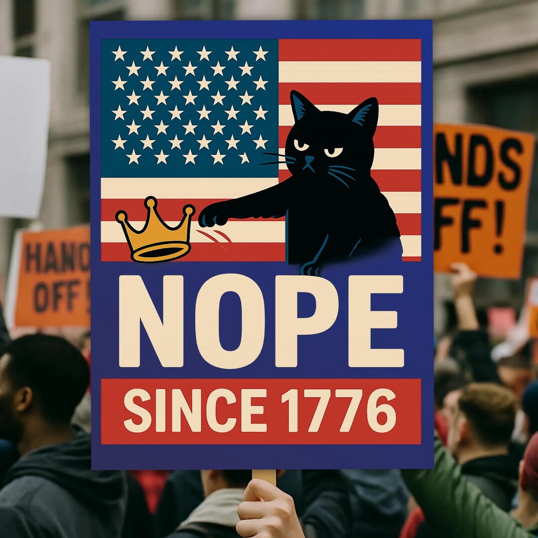 No Kings in America Protest Sign: Activist Art Poster - Etsy