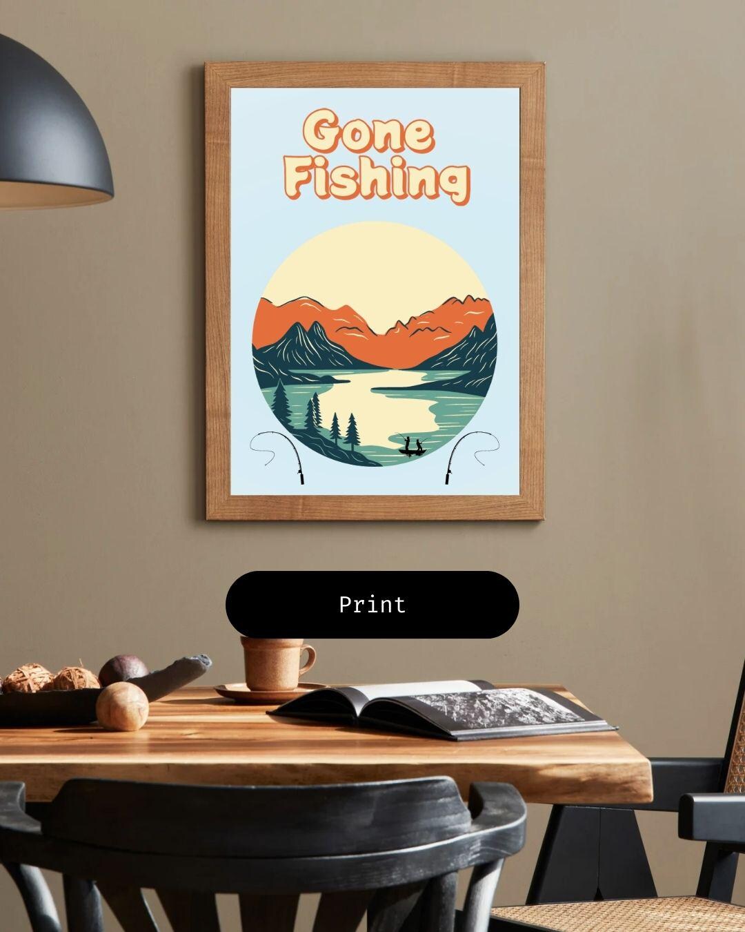 Digital Download | Gone Fishing Printable Wall Art | Fishing Poster ...