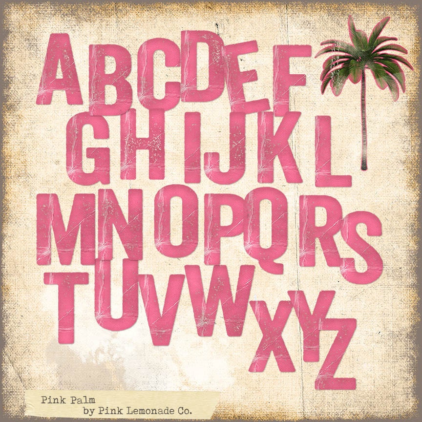 The Pink Palm Digital Paper Set Bright Fun Textured Commercial Use Ok ...