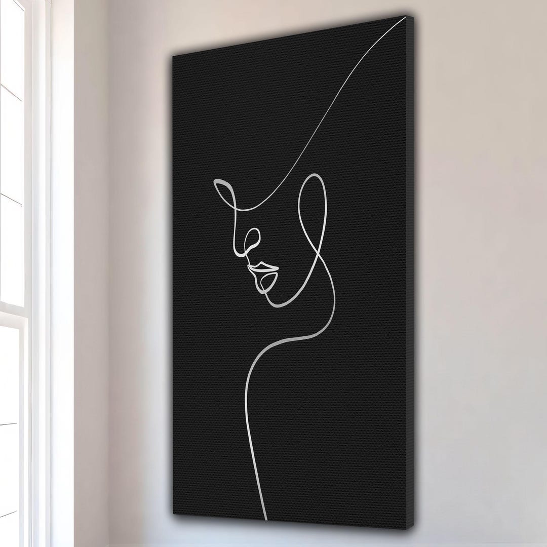 One Line Face Canvas | Abstract Line Art Canvas | Minimalist Faces ...