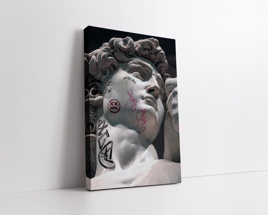 Graffiti Statue Canvas Wall Art | Urban Decor for Home & Office | Bold ...