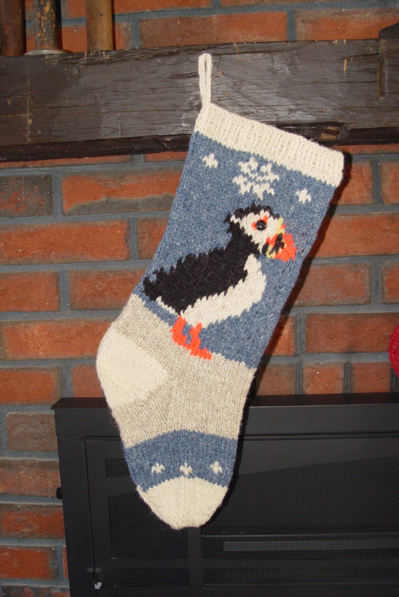 Puffin Christmas Stocking Pattern to Knit Your Own - Etsy
