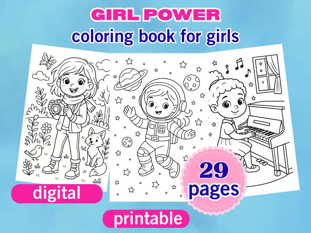 Girl Power Coloring Book Pages for Young Girls - Kids Coloring Pages ...