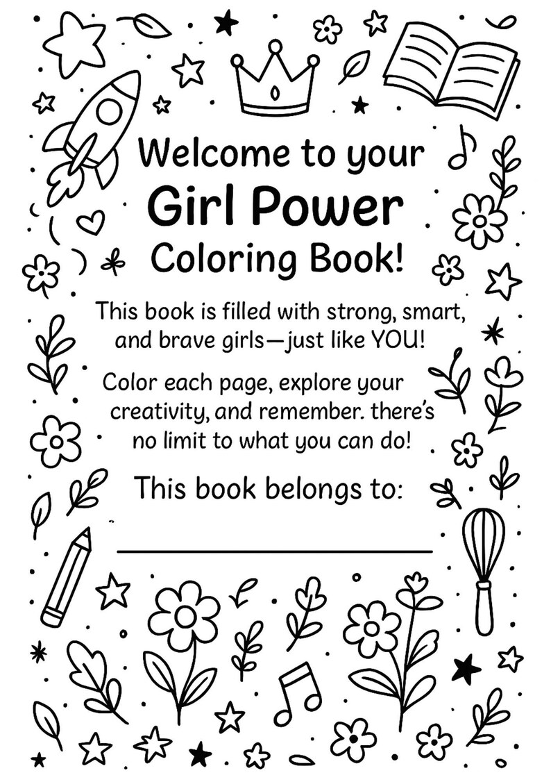 Girl Power Coloring Book Pages for Young Girls - Kids Coloring Pages ...