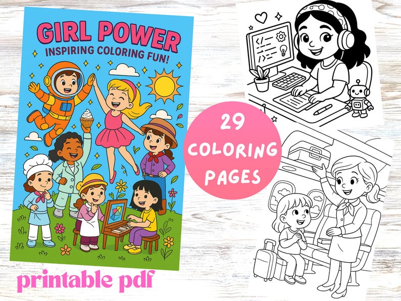 Girl Power Coloring Book Pages for Young Girls - Kids Coloring Pages ...