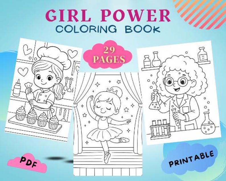 Girl Power Coloring Book Pages for Young Girls - Kids Coloring Pages ...