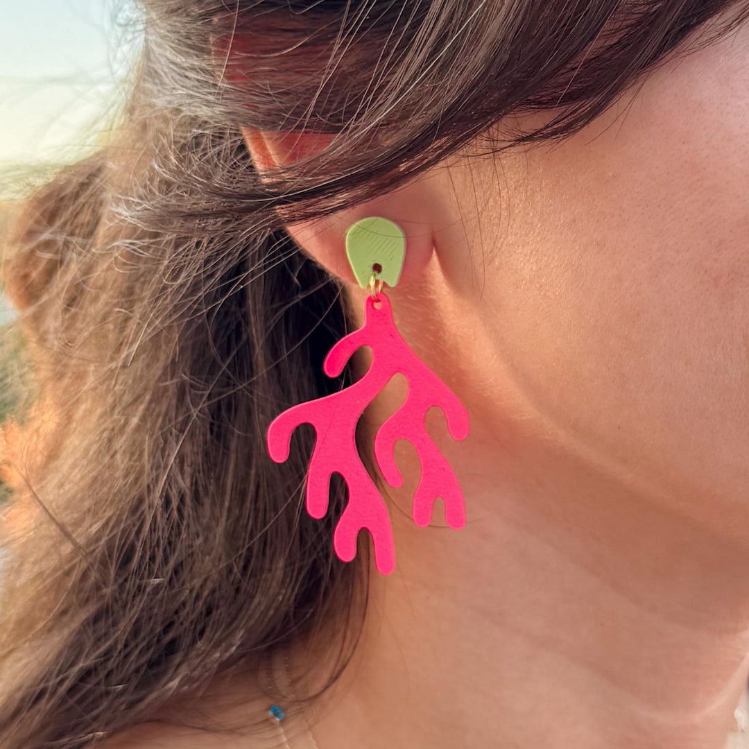 3D Printed Coral Reef Earrings: PLA Ocean Jewelry - Etsy