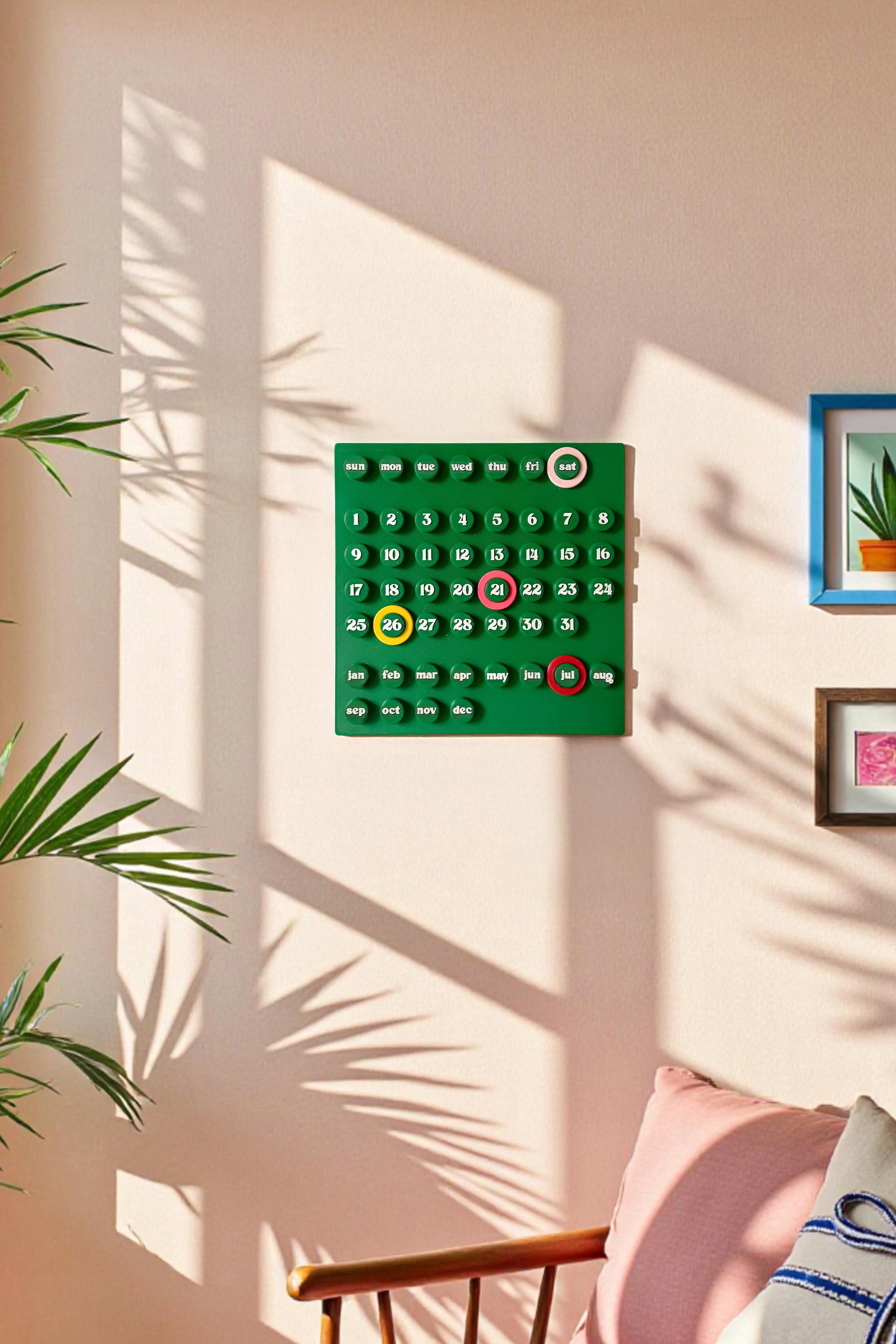 Perpetual Desk Calendar | Reusable Retro Office Decor - Etsy