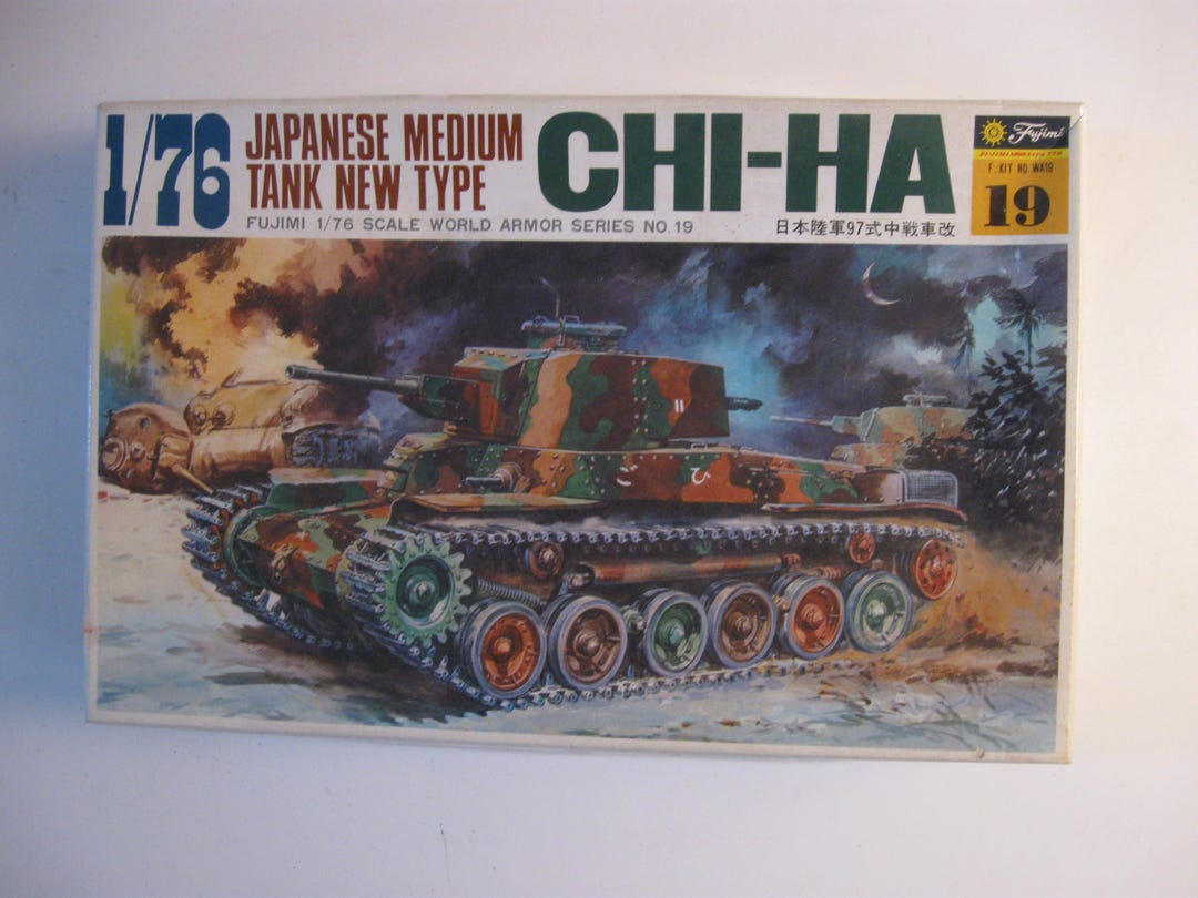 Vintage Fujimi Military Tank Model-japanese Medium Tank New Type CHI-HA ...