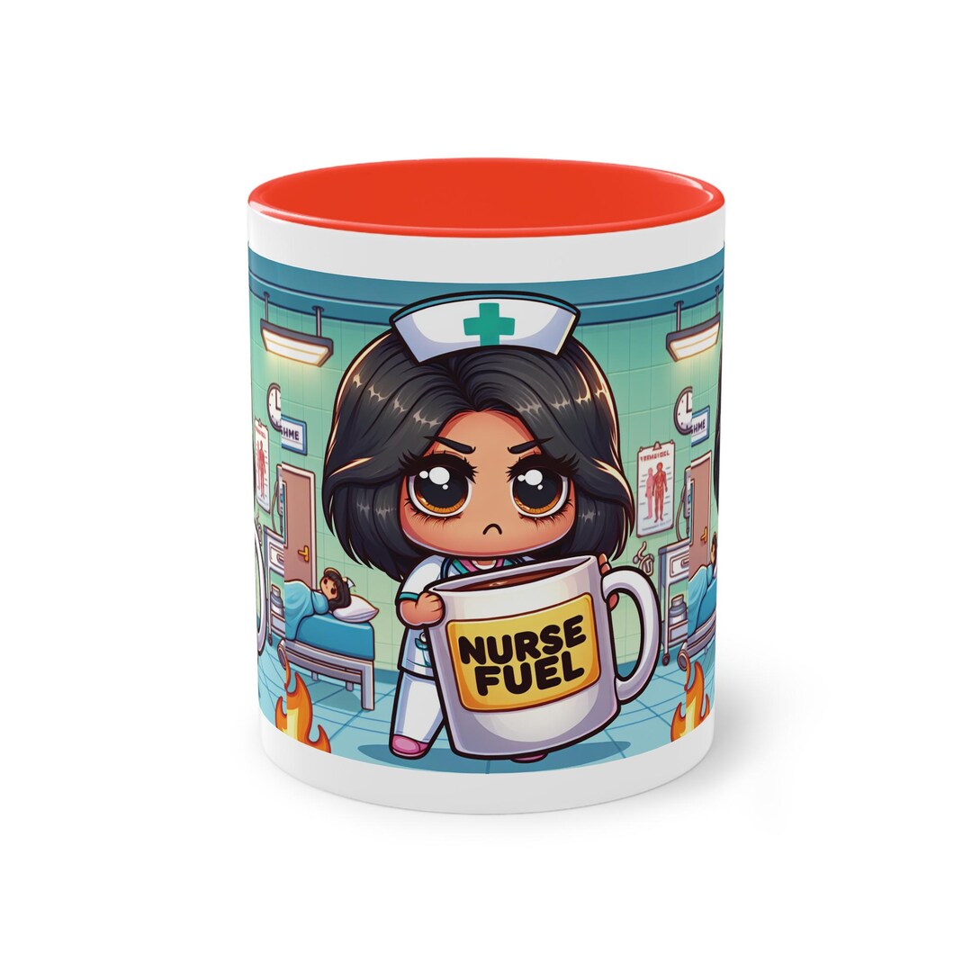 Nurse Fuel Coffee Mug, Two-tone Ceramic Cup for Nurses, Gift for ...