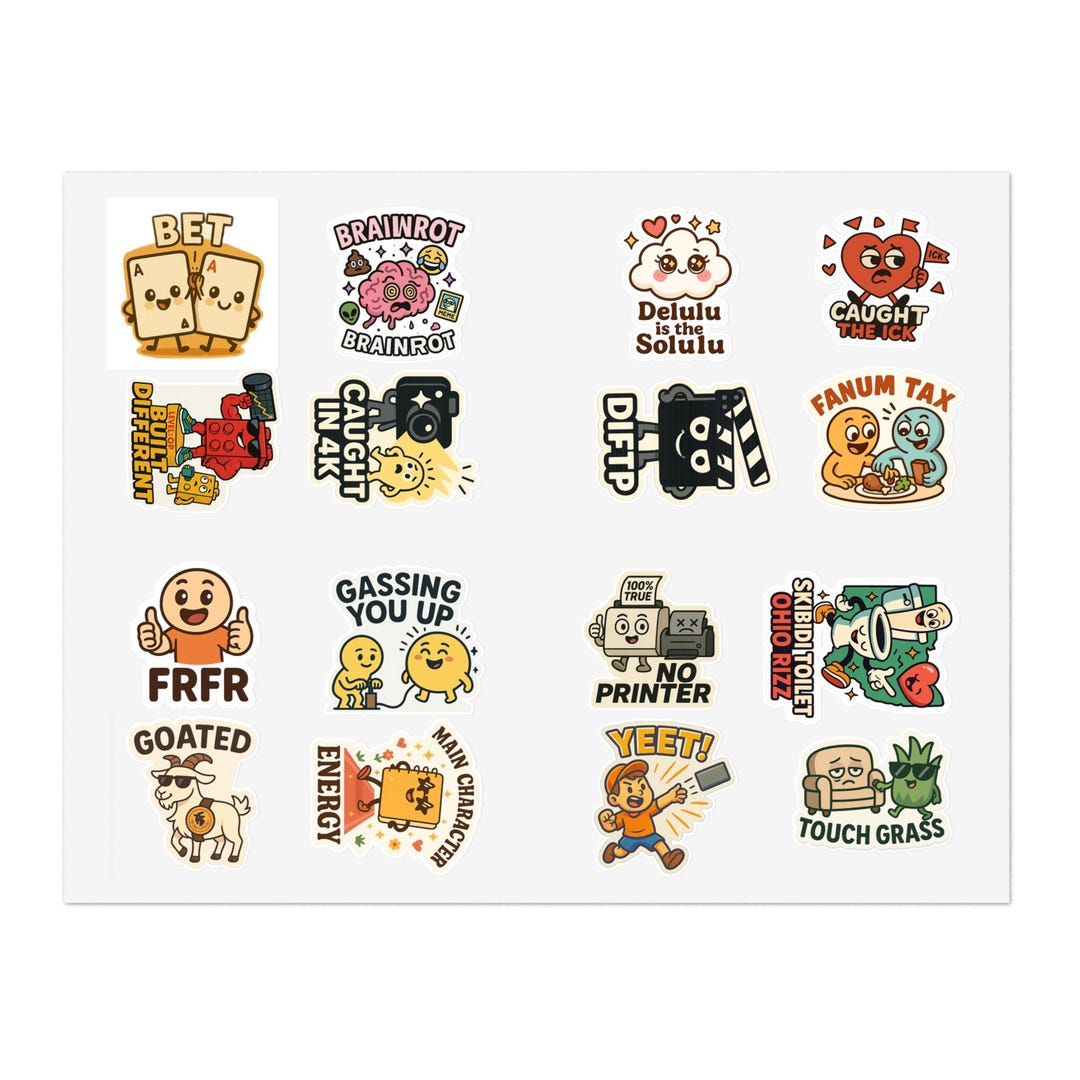 16 Gen Z Teen Slang Stickers for Laptops, Cell Phones, Water Bottles ...