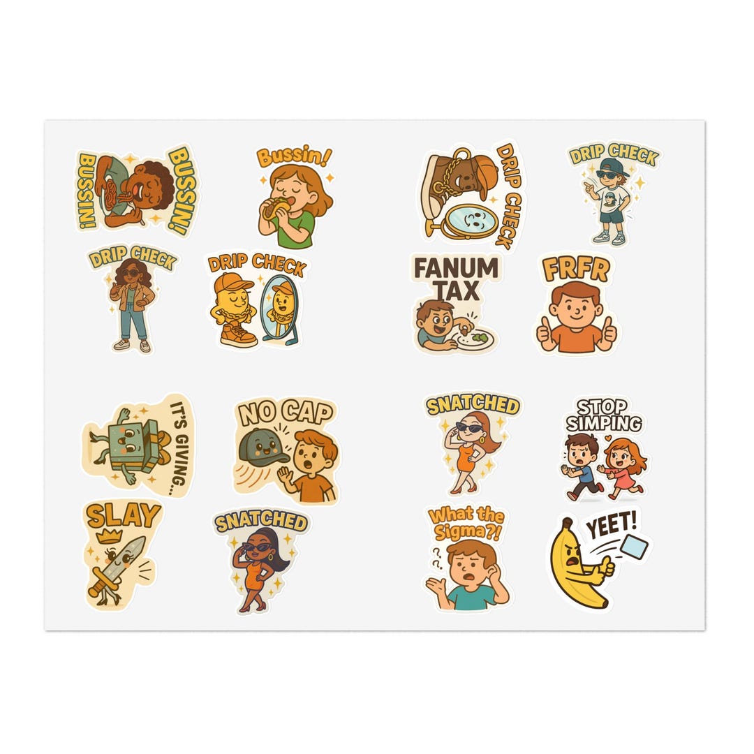 D. 16 Gen Z Teen Slang Stickers for Laptops, Cell Phones, Water Bottles ...