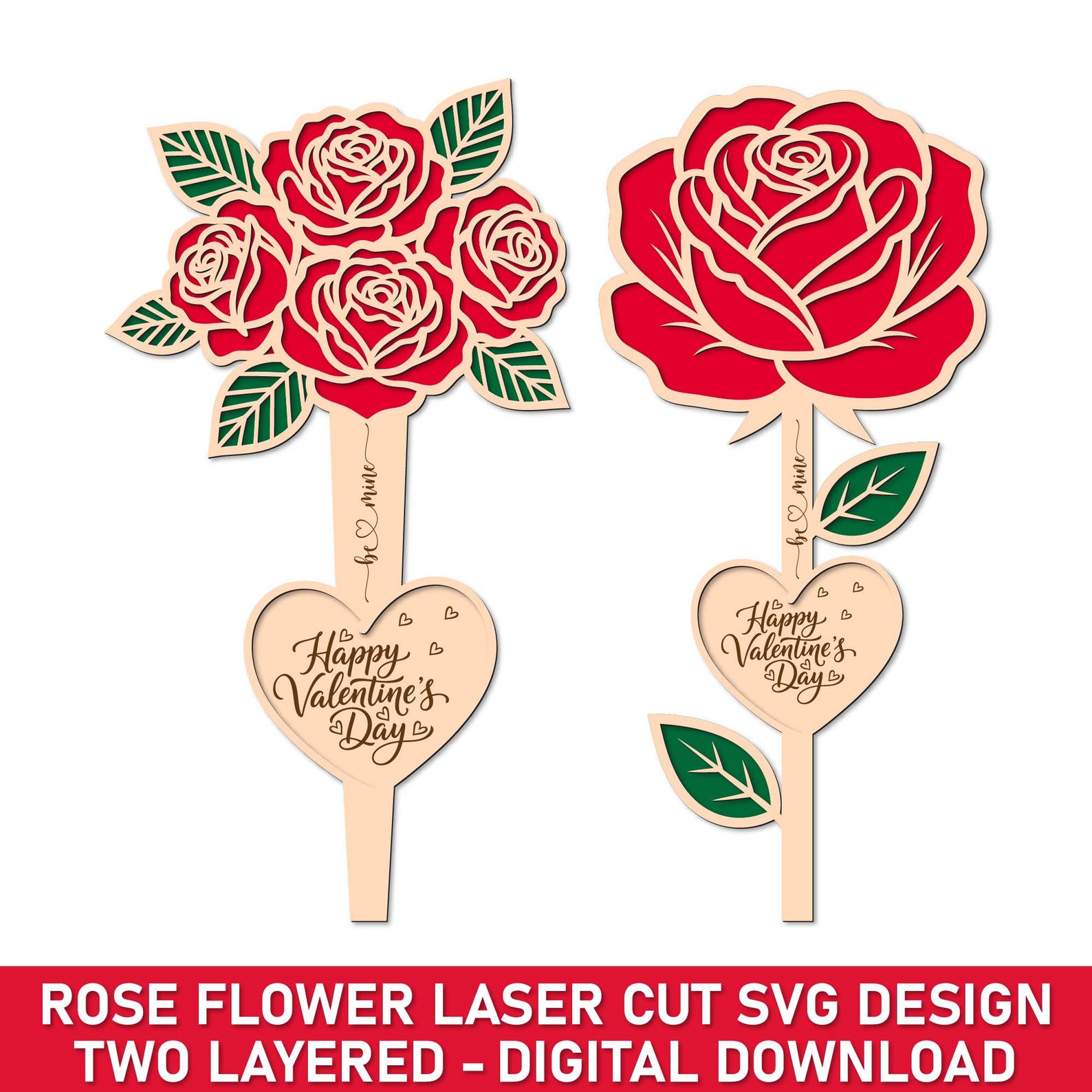 Layered Rose SVG | Laser Cut Floral Design (digital Download) - Etsy