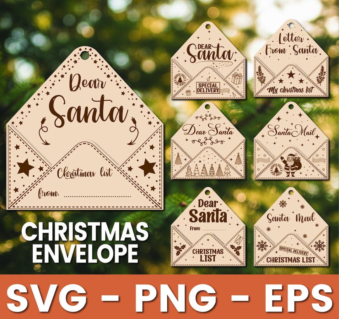 Santa Letter SVG Laser Cut File: Christmas Mail Template (digital ...