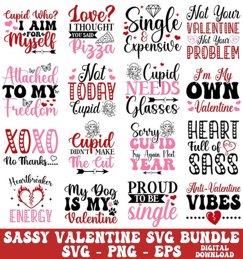 Sassy Valentine SVG Bundle, Funny Love Quotes (digital Download) - Etsy