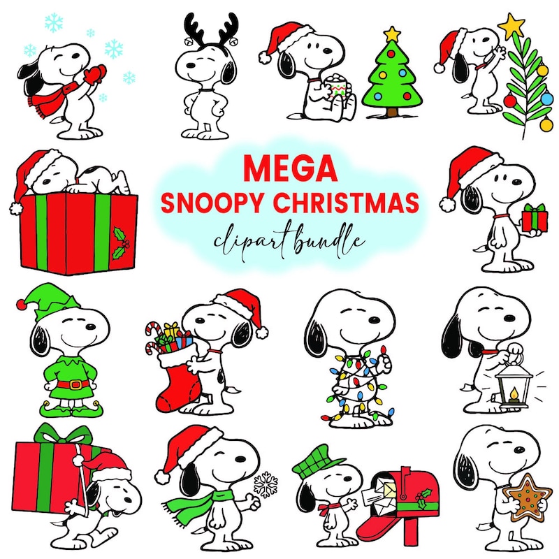 Christmas Design Snoopy - Etsy