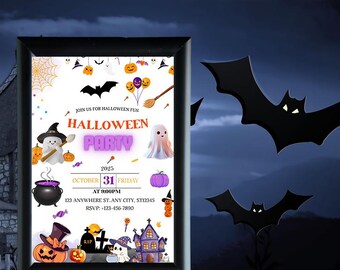 Editable Halloween Costume Party Invitation | Spooky Birthday Invite ...