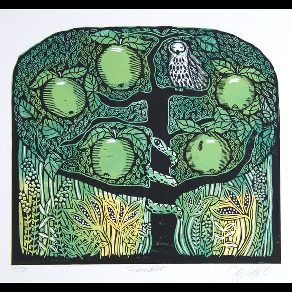 Tree of Life Linocut - Etsy