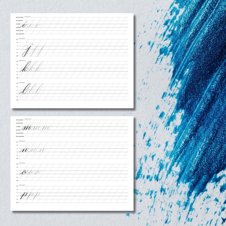 Copperplate Calligraphy Practice Sheets | A-Z Letters & Numbers | With ...