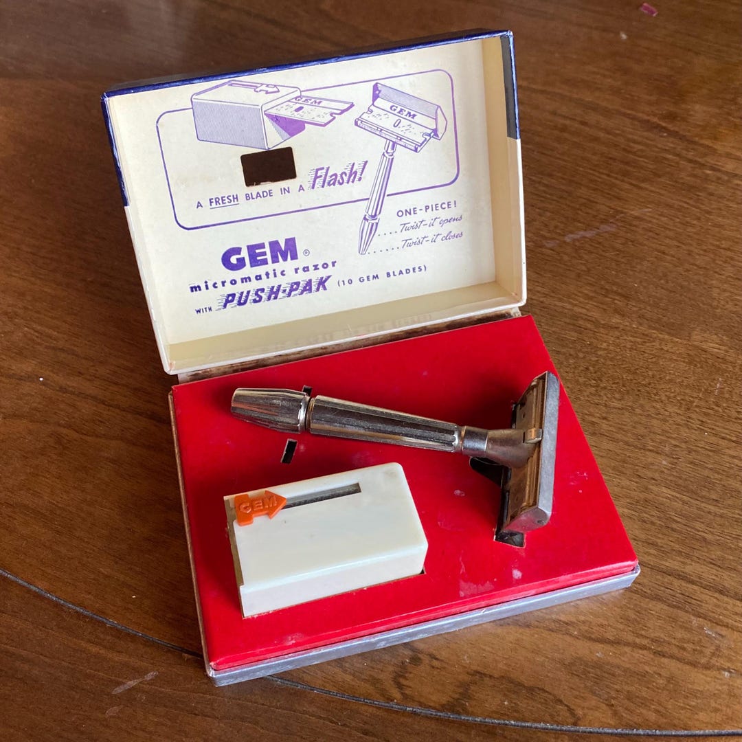 Gem Micromatic Razor With Push Pak, Case, and New Blades - Etsy